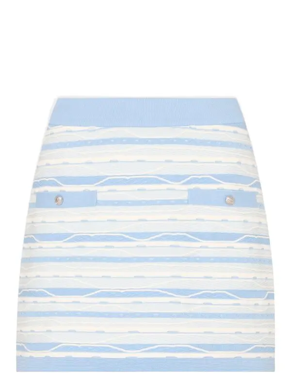 MILLY Sawyer Stripe Mini Skirt - Blue