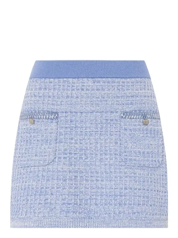 MILLY Saige Textured Mini Skirt - Blue