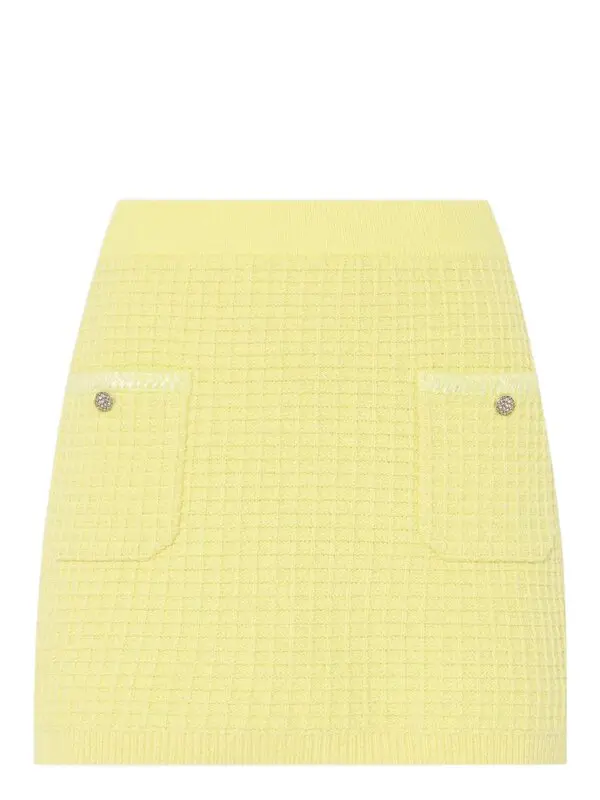 MILLY Saige Textured Mini Skirt - Light Yellow