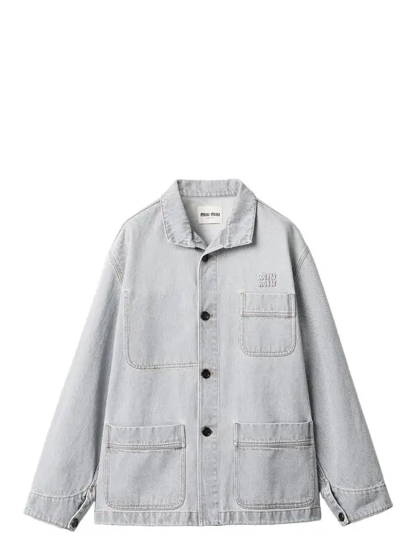 Miu Miu Denim Blouson Jacket - Grey