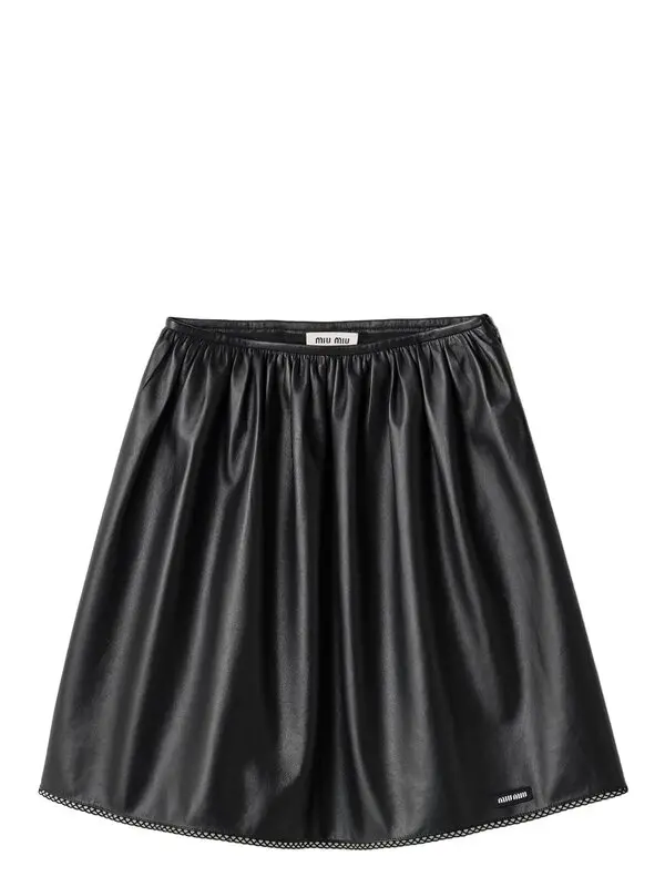 Miu Miu Nappa Leather Skirt - Black