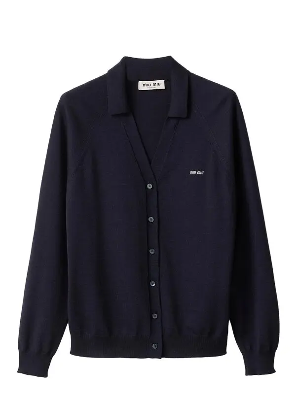 Miu Miu Wool Cardigan - Blue/grey