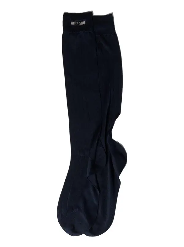 Miu Miu Silk Socks - Navy