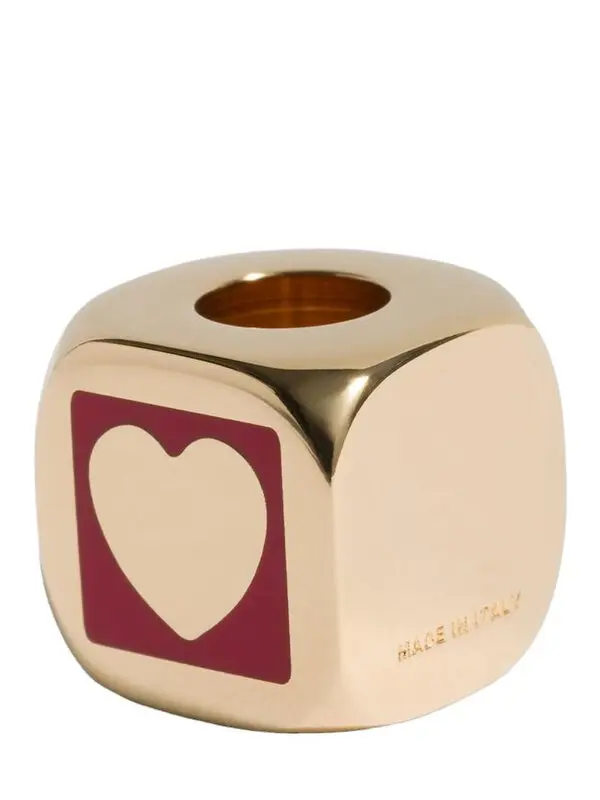 Miu Miu Enameled Metal Dice Charm With Heart - Red