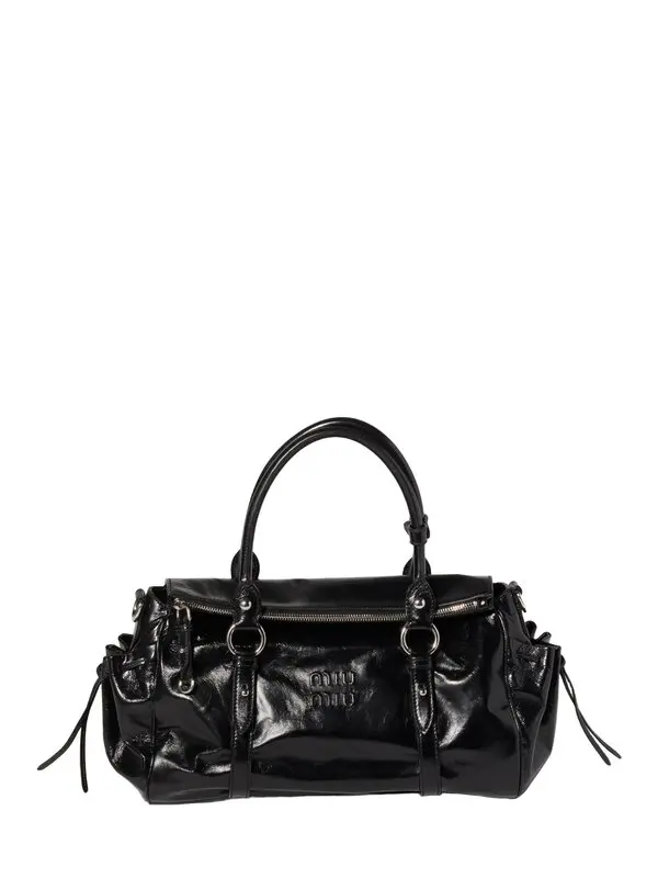 Miu Miu Shiny Leather Handbag - Black