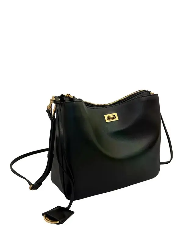 Balenciaga Logo-plaque Shoulder Bag - Black