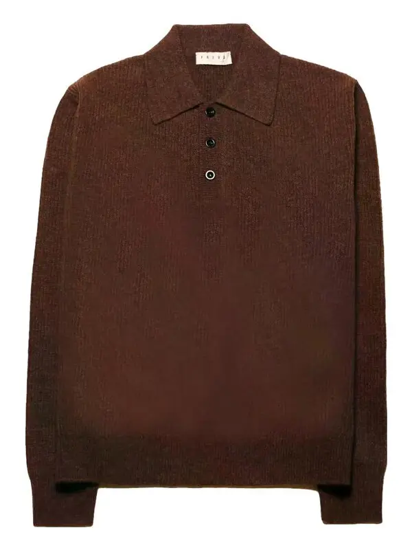PAURA Palermo Knitted Polo Shirt - Brown