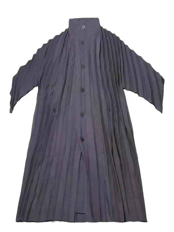 Issey Miyake Edge Pleated Coat - Grey