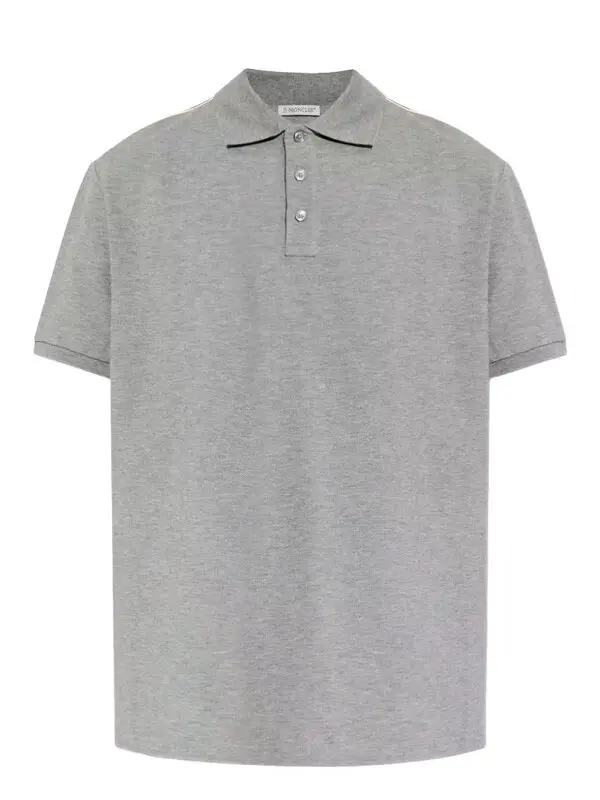 Moncler Stripe-detail Polo Shirt - Grey