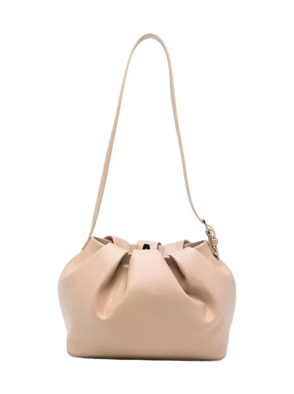 THEMOIRE Athena Ruched Cross Body Bag - Neutrals
