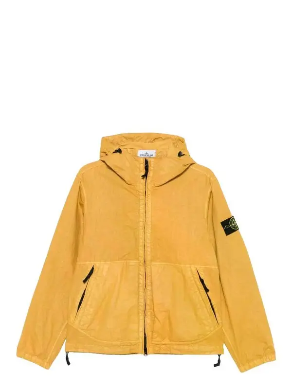 Stone Island Zip-up Hooded Jacket - Yellow
