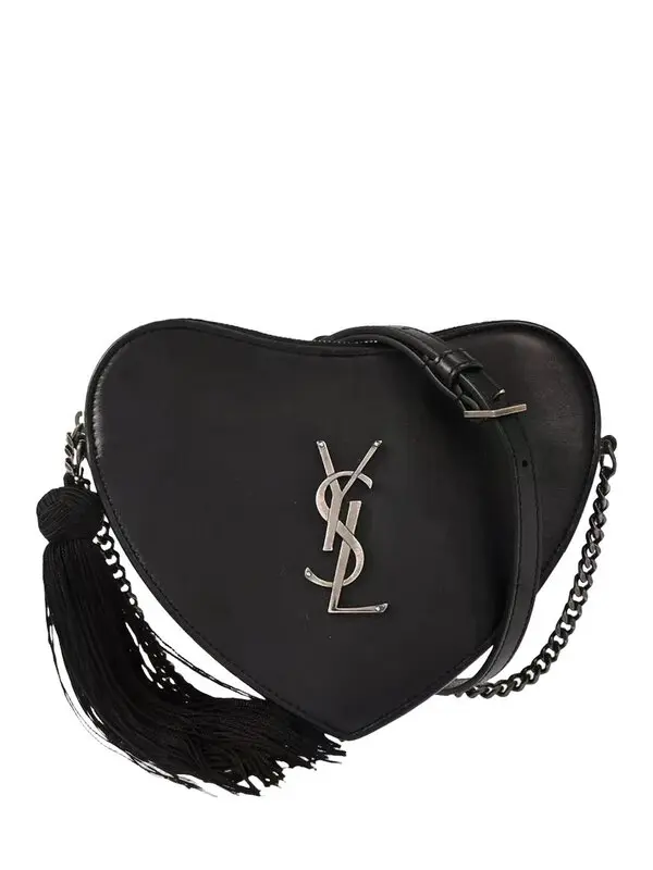 Saint Laurent 2018 Love Heart Shoulder Bag - Black