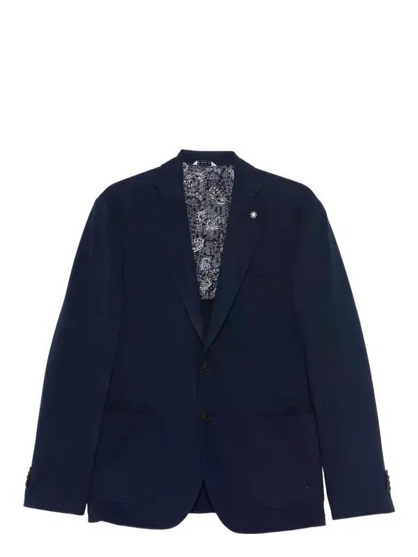 MANUEL RITZ Piqué Jersey Jacket - Blue
