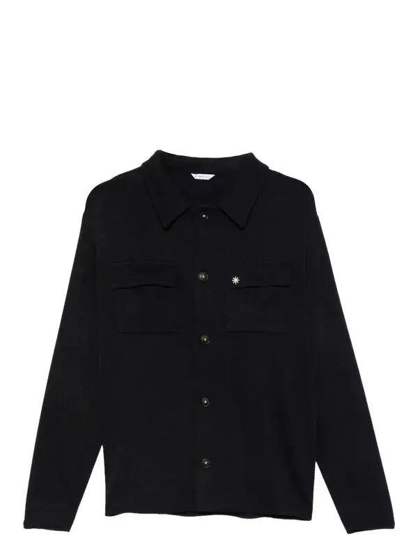 MANUEL RITZ Logo-pin Overshirt - Black