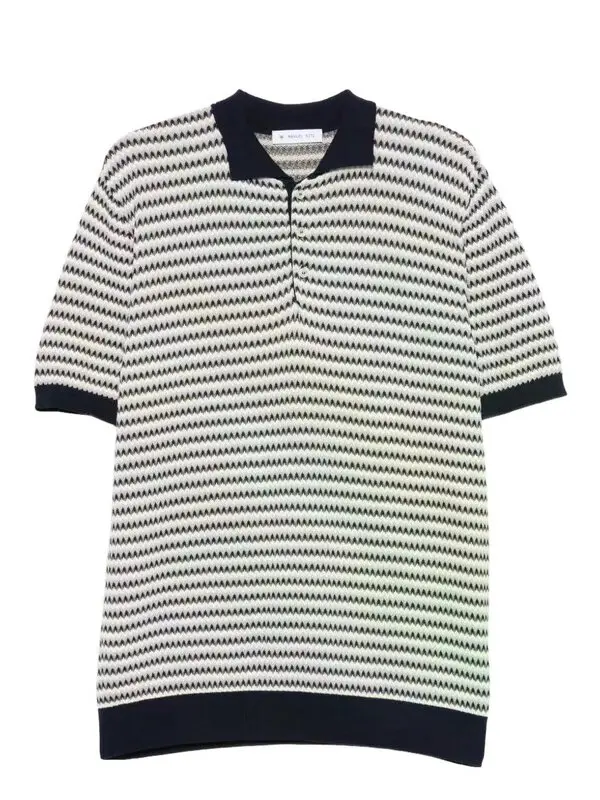 MANUEL RITZ Geometric-pattern Polo Shirt - Blue