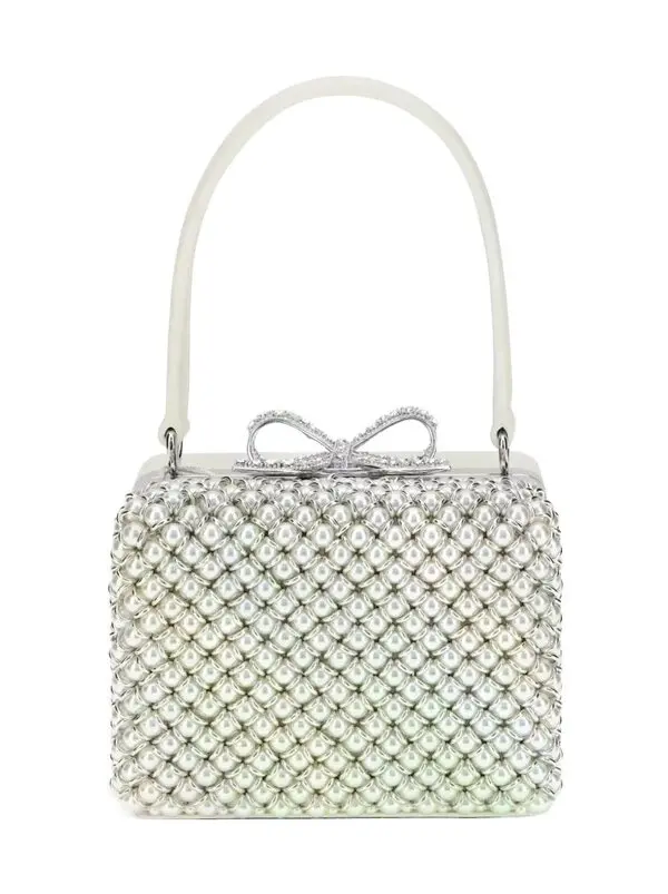 SELF-PORTRAIT Pearl Embellished Micro Bag - Neutrals