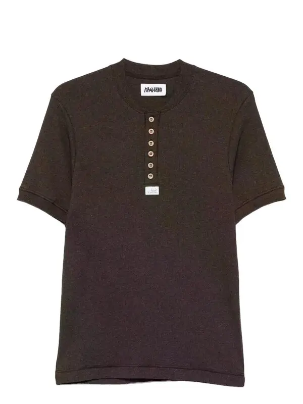 MAGLIANO Button-placket T-shirt - Brown
