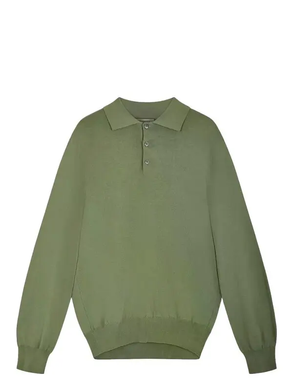 Canali Long-sleeve Polo Shirt - Green