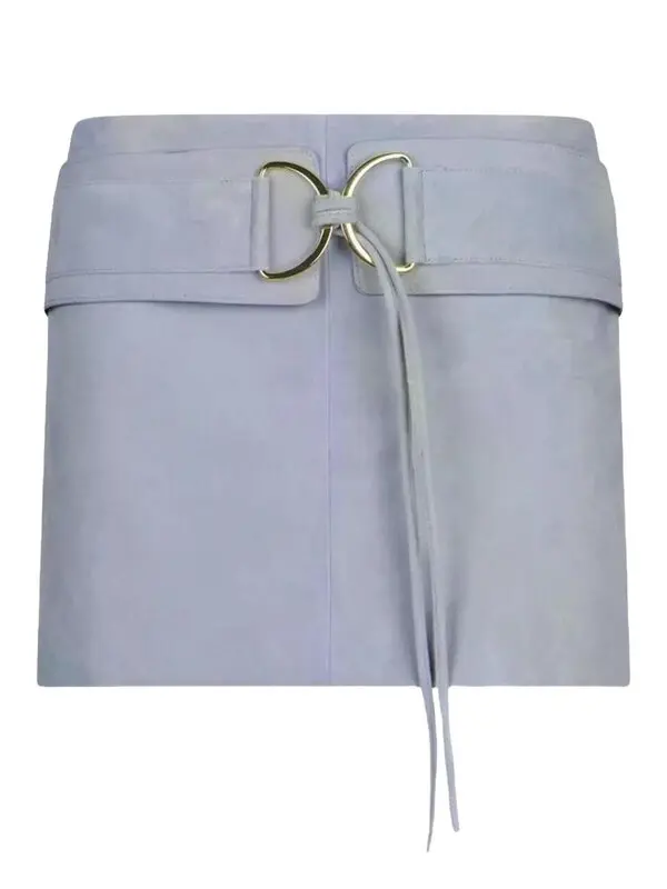 Liu Jo Midi Suede Skirt With Removable Belt - Blue