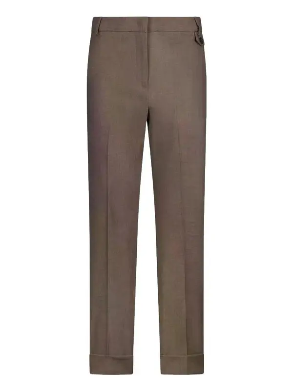 Liu Jo Straight-leg Mélange Fabric Trousers - Brown
