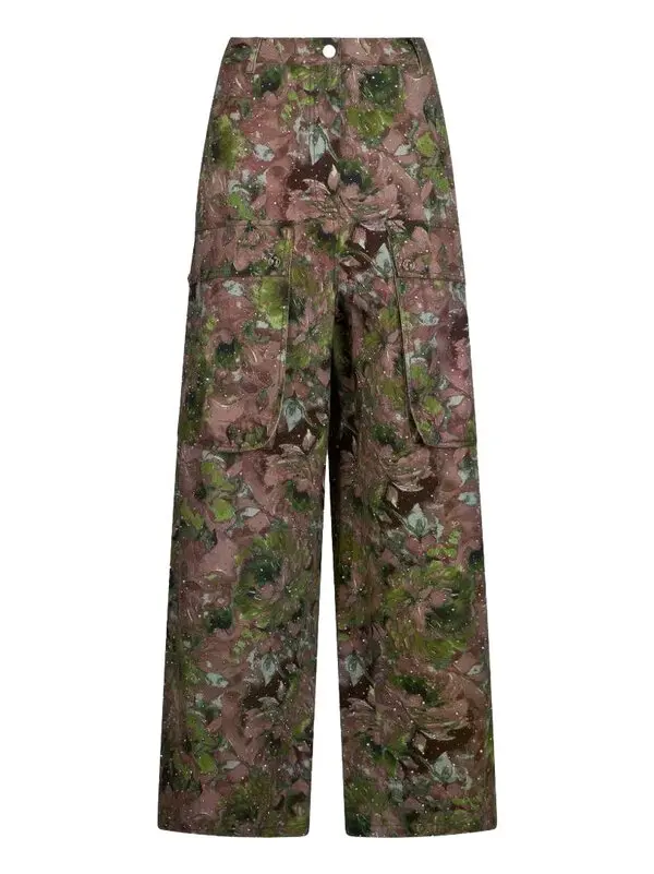 Liu Jo Printed Cargo Trousers - Brown