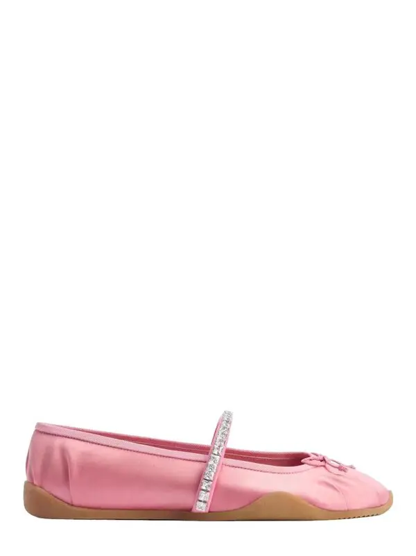 GIUSEPPE ZANOTTI Rhinestone Bow Ballet Flat - Pink