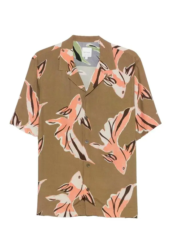 Paul Smith Fish Print Shirt - Brown