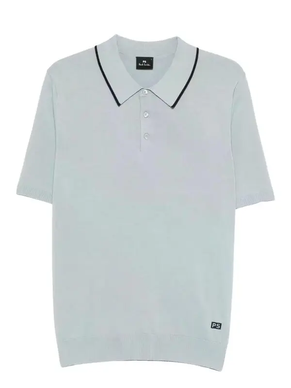 Paul Smith Logo-patch Polo Shirt - Blue