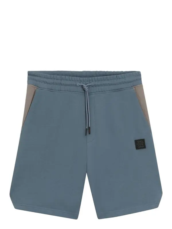 Hugo X Rb Cotton-terry Shorts With Bull Motif - Dark Grey