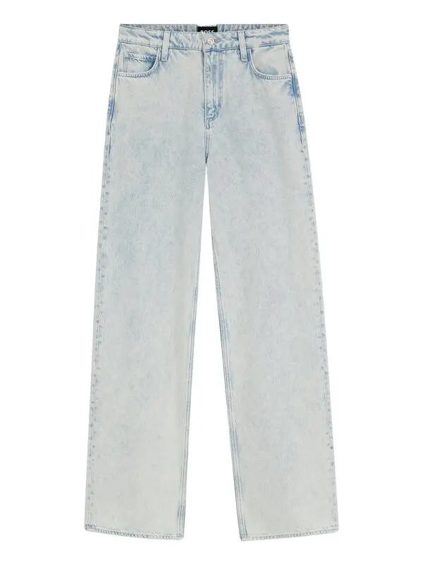 BOSS Rigid Denim Boyfriend-fit Jeans - Light Blue