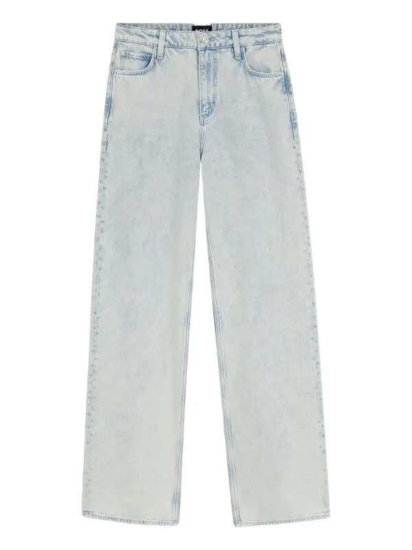 BOSS Rigid Denim Boyfriend-fit Jeans - Light Blue