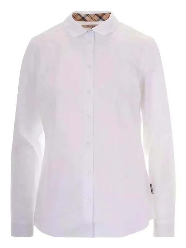 Barbour Tartan Collar Shirt - White