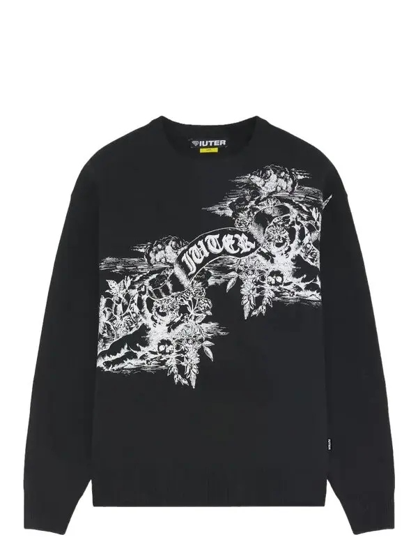 IUTER Graphic Print Jumper - Black
