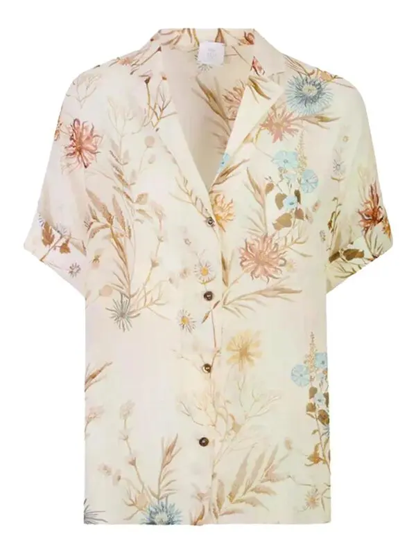 Eleventy Floral-print Buttoned Shirt - Neutrals