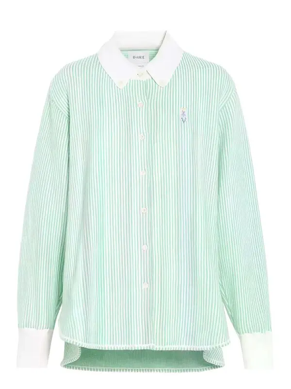 BARRIE Striped Button-down Shirt - Green