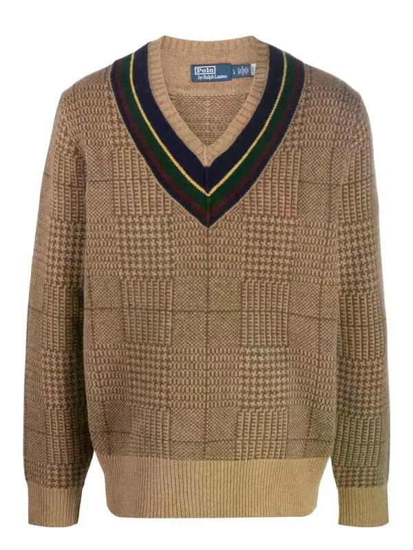 Polo Ralph Lauren Glen Plaid Check-pattern Wool Jumper - Brown
