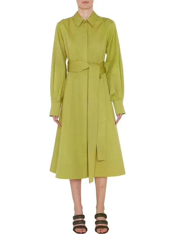 JOSEPH Ziane Midi Shirt Dress - Green