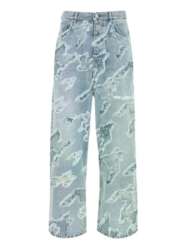 FREE REFILLS Distressed-details Straight Jeans - Blue