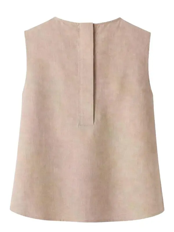GRAN SASSO Sleeveless Top With Pleat Detailing - Neutrals