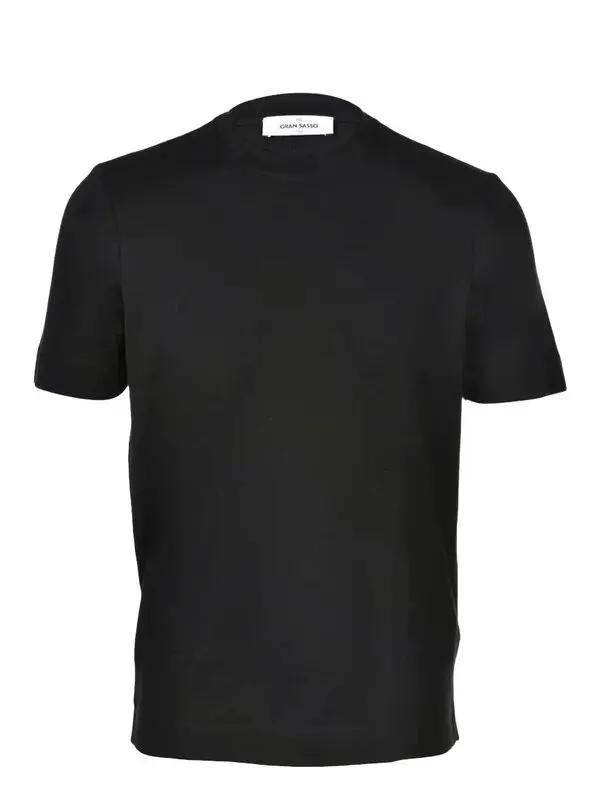 GRAN SASSO Crew-neck Short-sleeve T-shirt - Black
