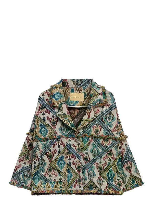 Momoni Cantadora Fringed Woven Jacket - Neutrals
