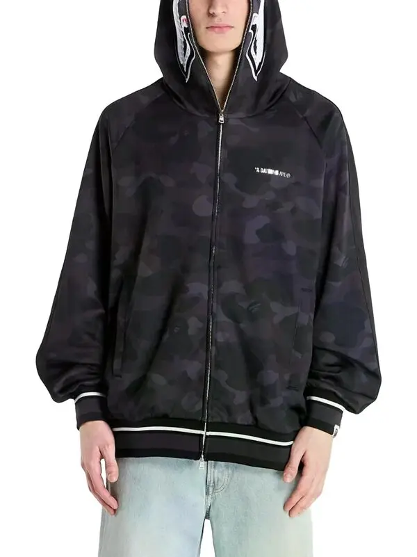 A BATHING APE Camo-print Shark Hoodie - Black
