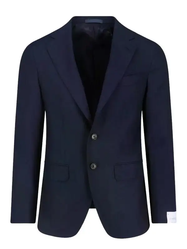 Caruso Pocket Buttoned Blazer - Blue