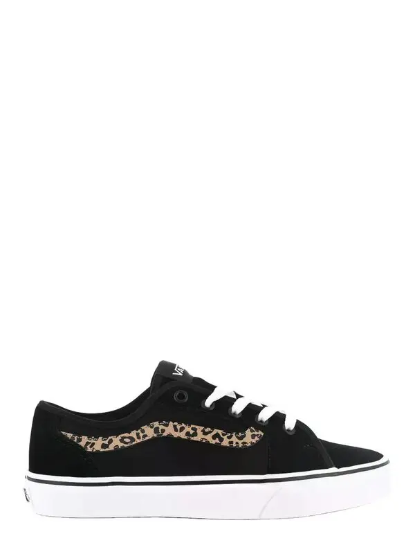 VANS Knu Skool Leopard-panel Sneakers - Black