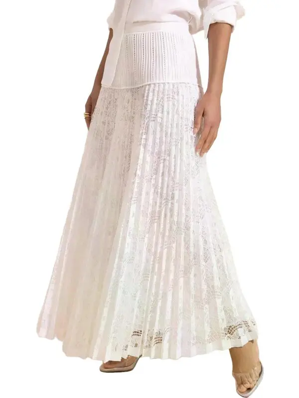 Simkhai Pleated Midi Skirt - Neutrals