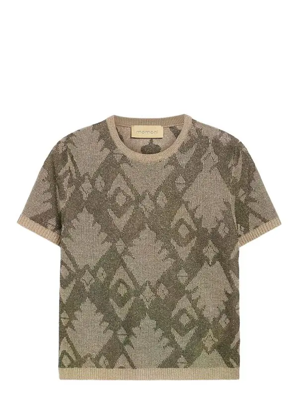 Momoni Jacquard Crewneck T-shirt - Brown