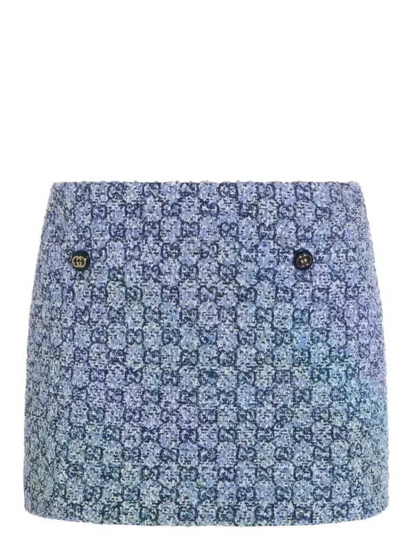 Gucci Mini Skirt With Button Detail - Blue