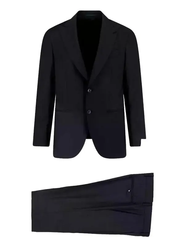 Caruso Single-breasted Suit - Black