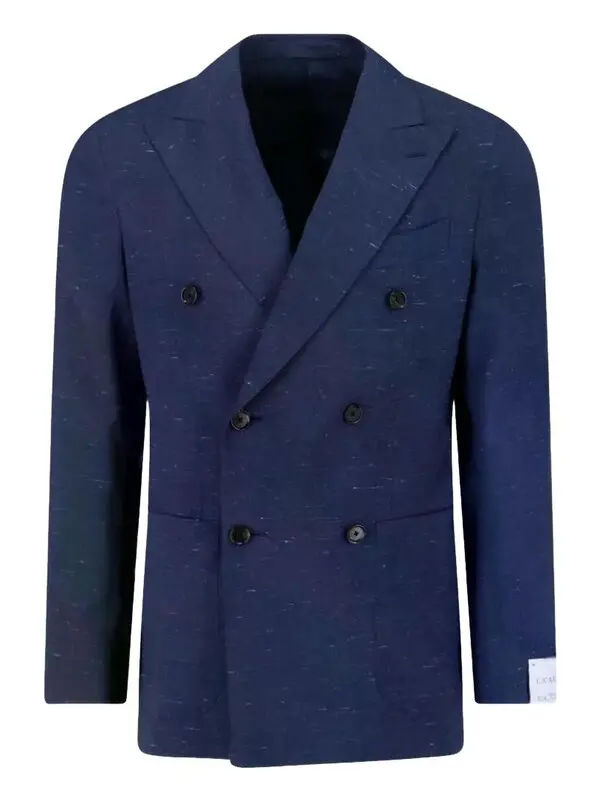 Caruso Double-breasted Blazer - Blue