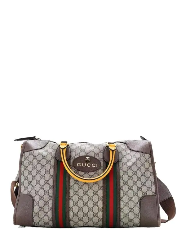 Gucci Neo Vintage Web Duffle Travel Bag - Brown